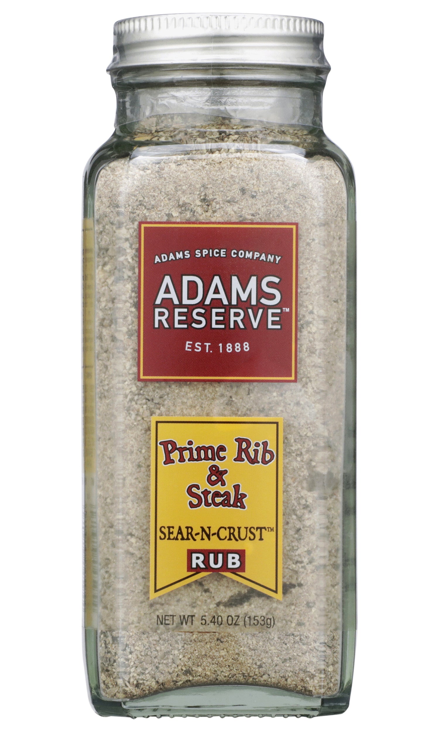Adams Reserve Prime Rib & Steak Sear-N-Crust Rub, 5.40 Ounce Glass Bot