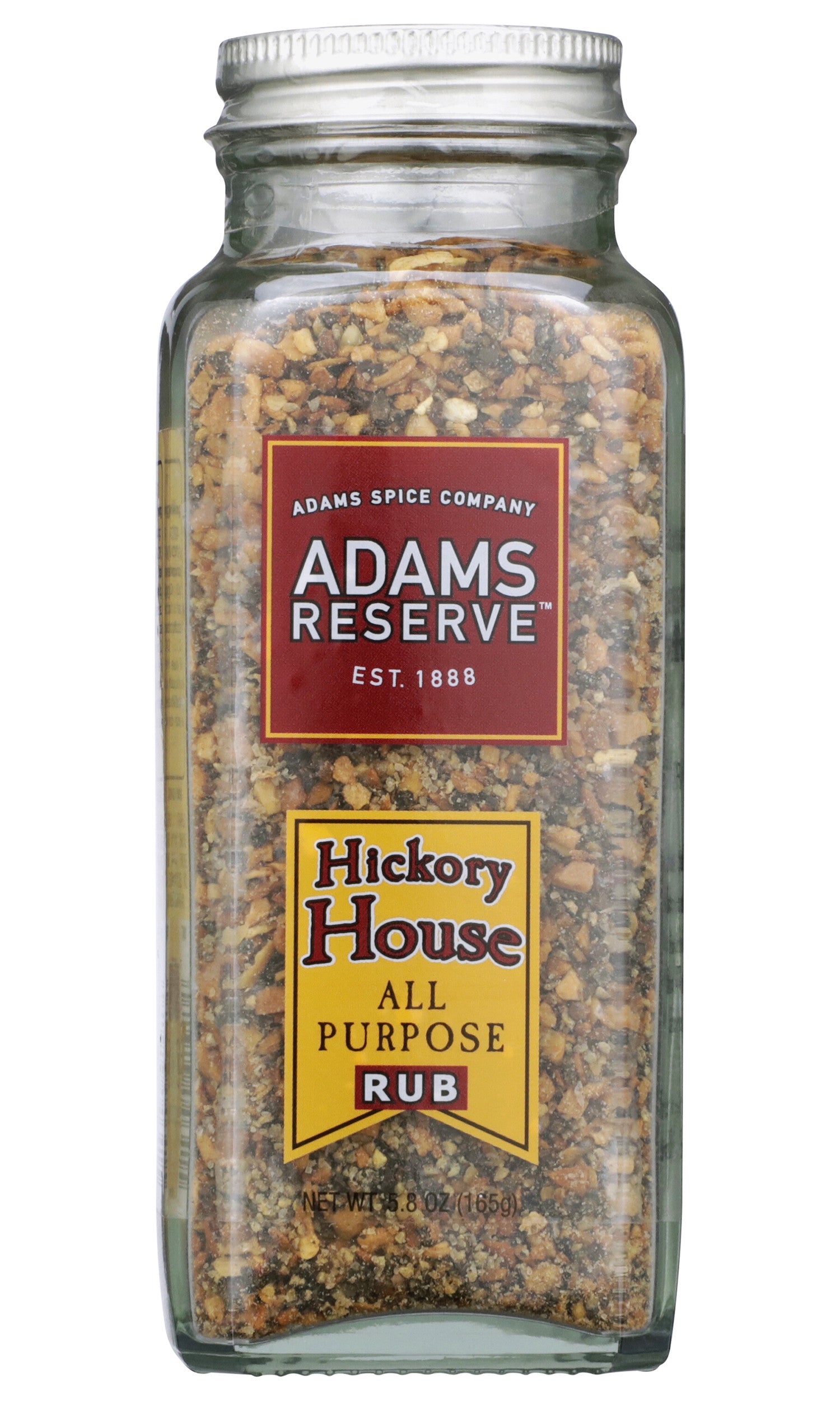 Adams Reserve Hickory House All Purpose Rub, 5.8 Ounce Glass Bottle (P