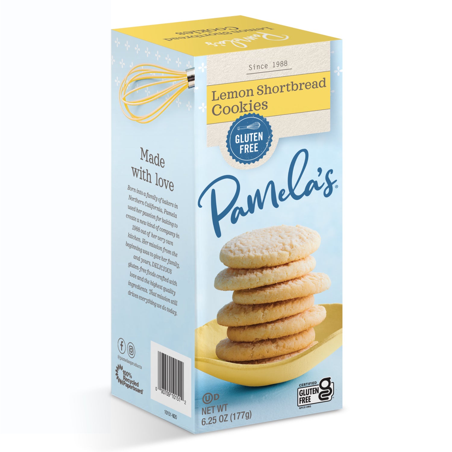 Pamela's Lemon Shortbread Traditional Cookies, 6.25 OZ
