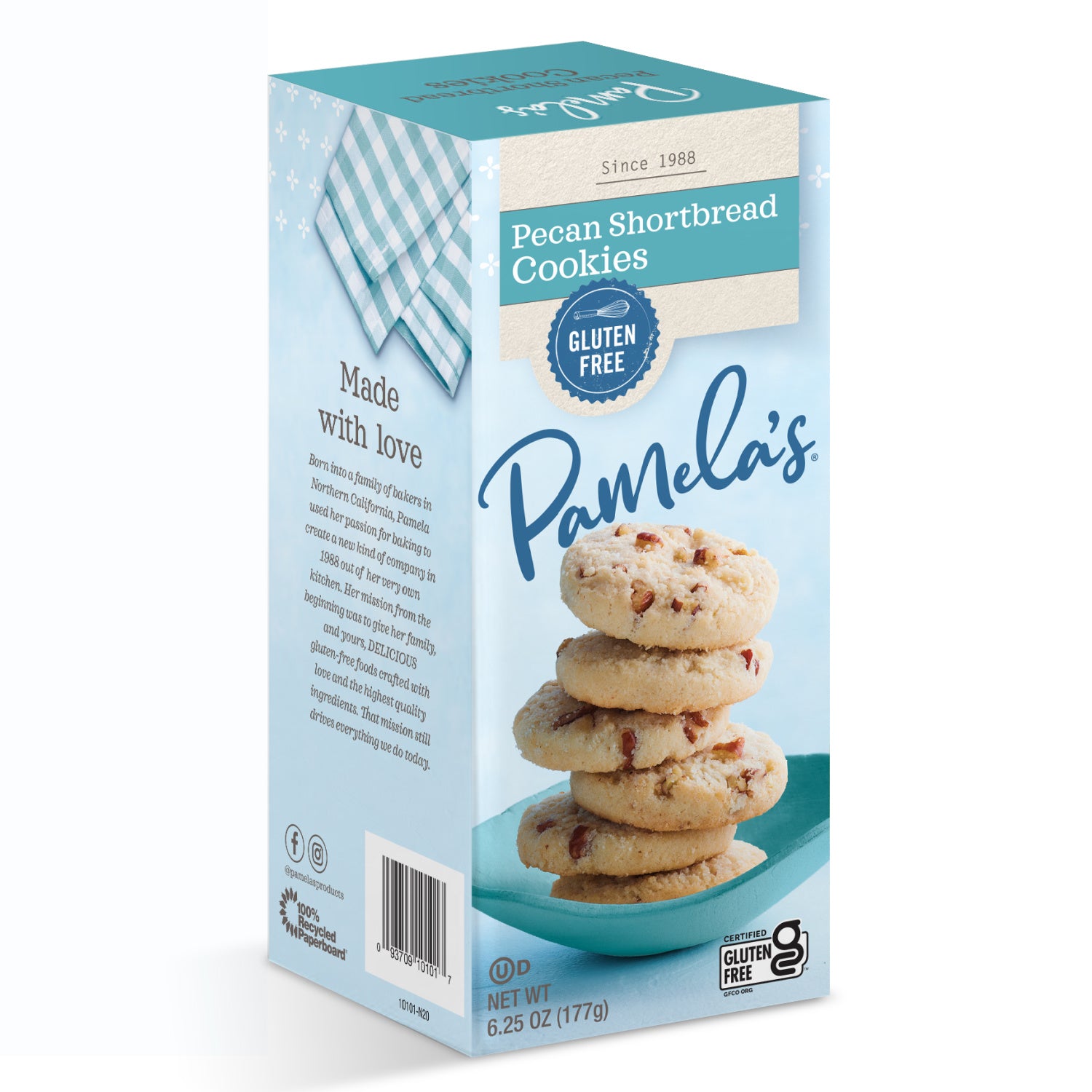 Pamela's Pecan Shortbread Traditional Cookies, 6.25 OZ