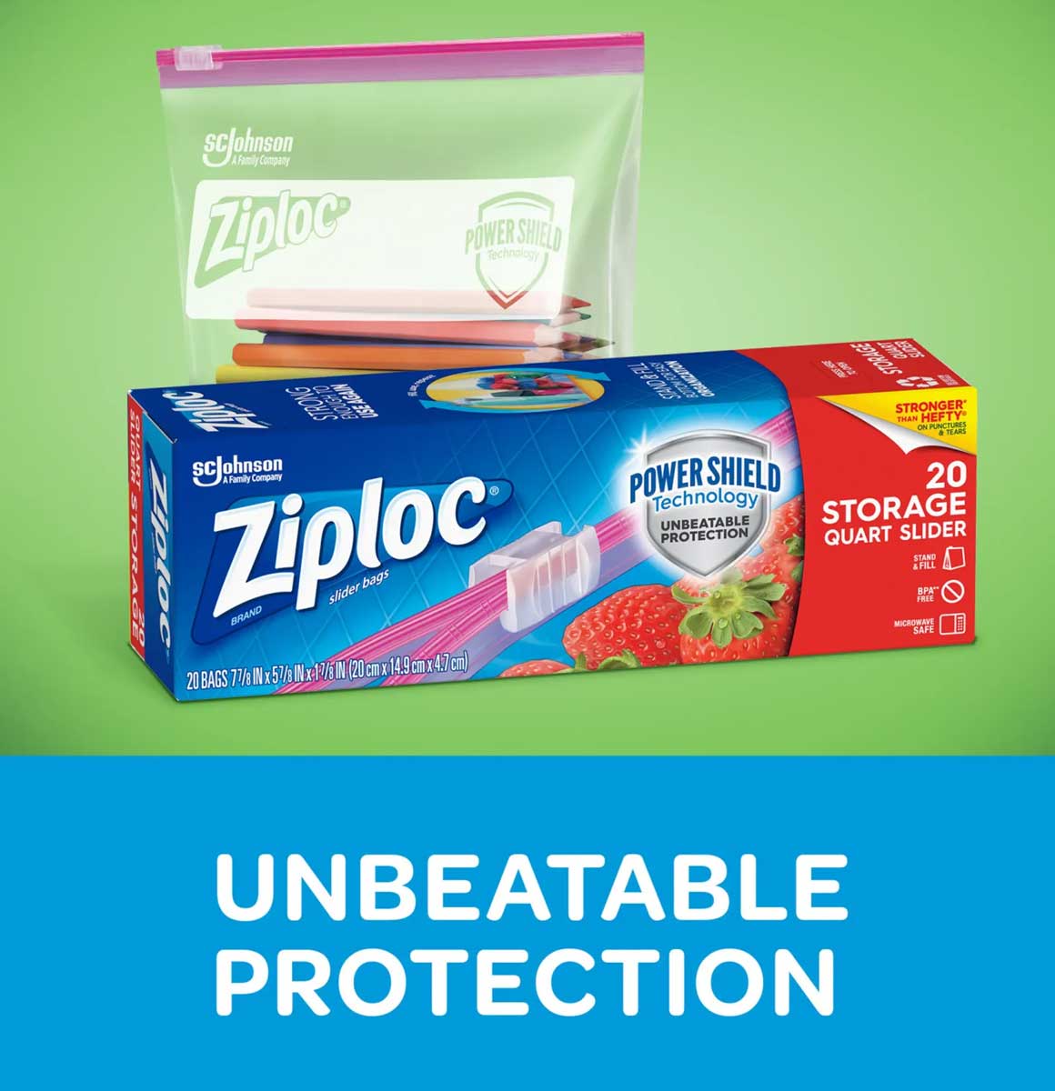 Ziploc Slider Storage Bags, 20 CT