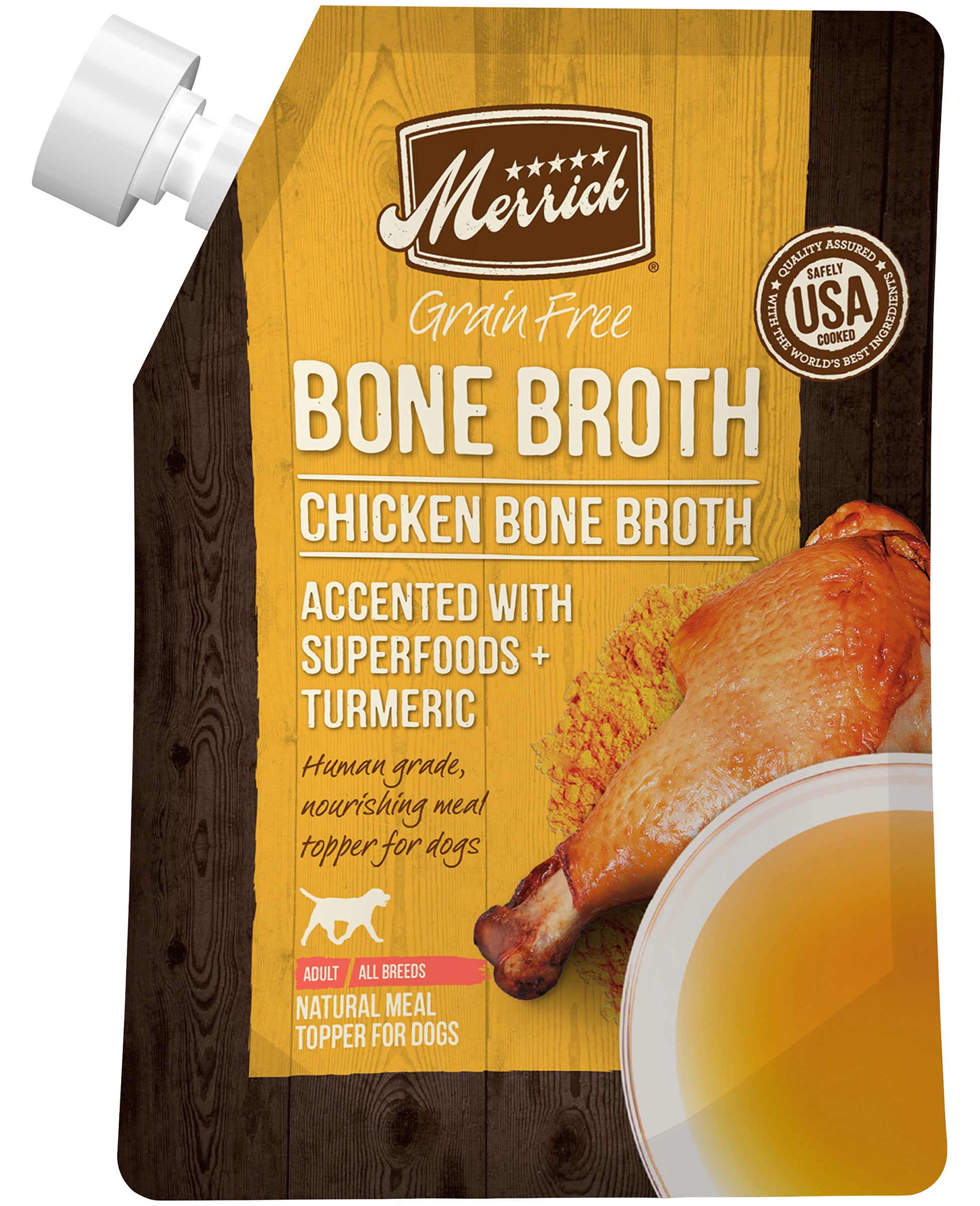 Merrick Bone Broth All Life Stages Dog Food Topper Chicken, 16 OZ