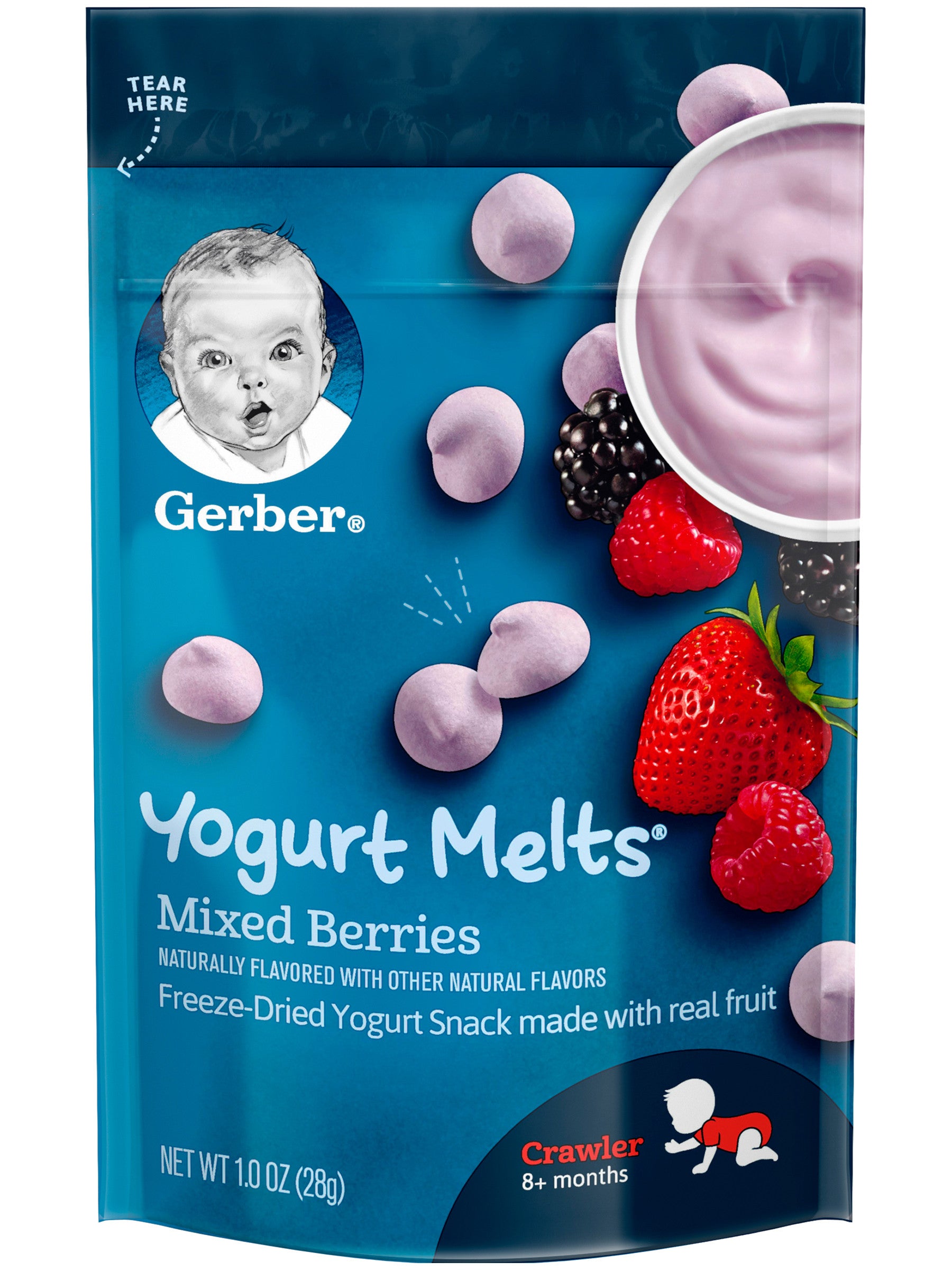 Gerber Yogurt Melts, Mixed Berries, 1 OZ
