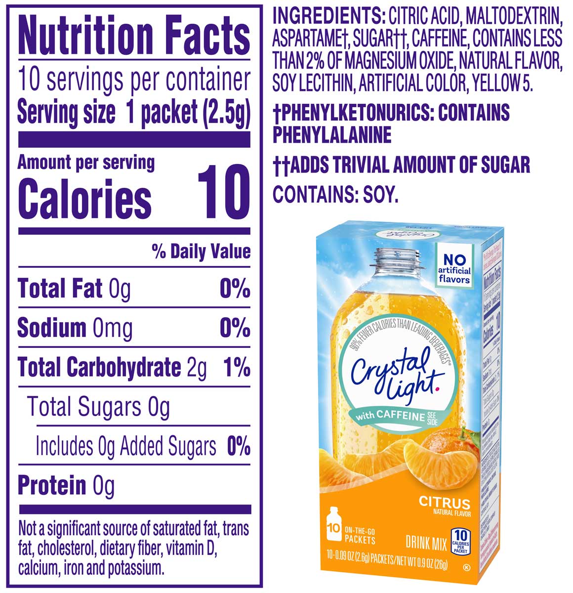 Crystal Light Citrus Energy 10 Ct