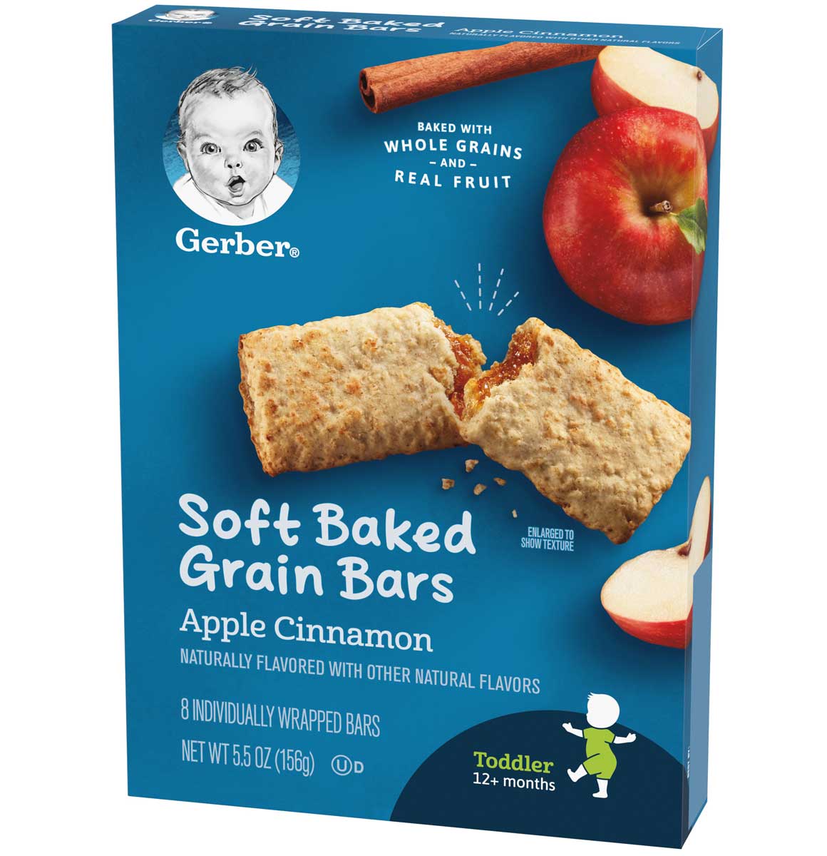 Gerber Fruit & Cereal Bars, Apple Cinnamon, 5.5 OZ