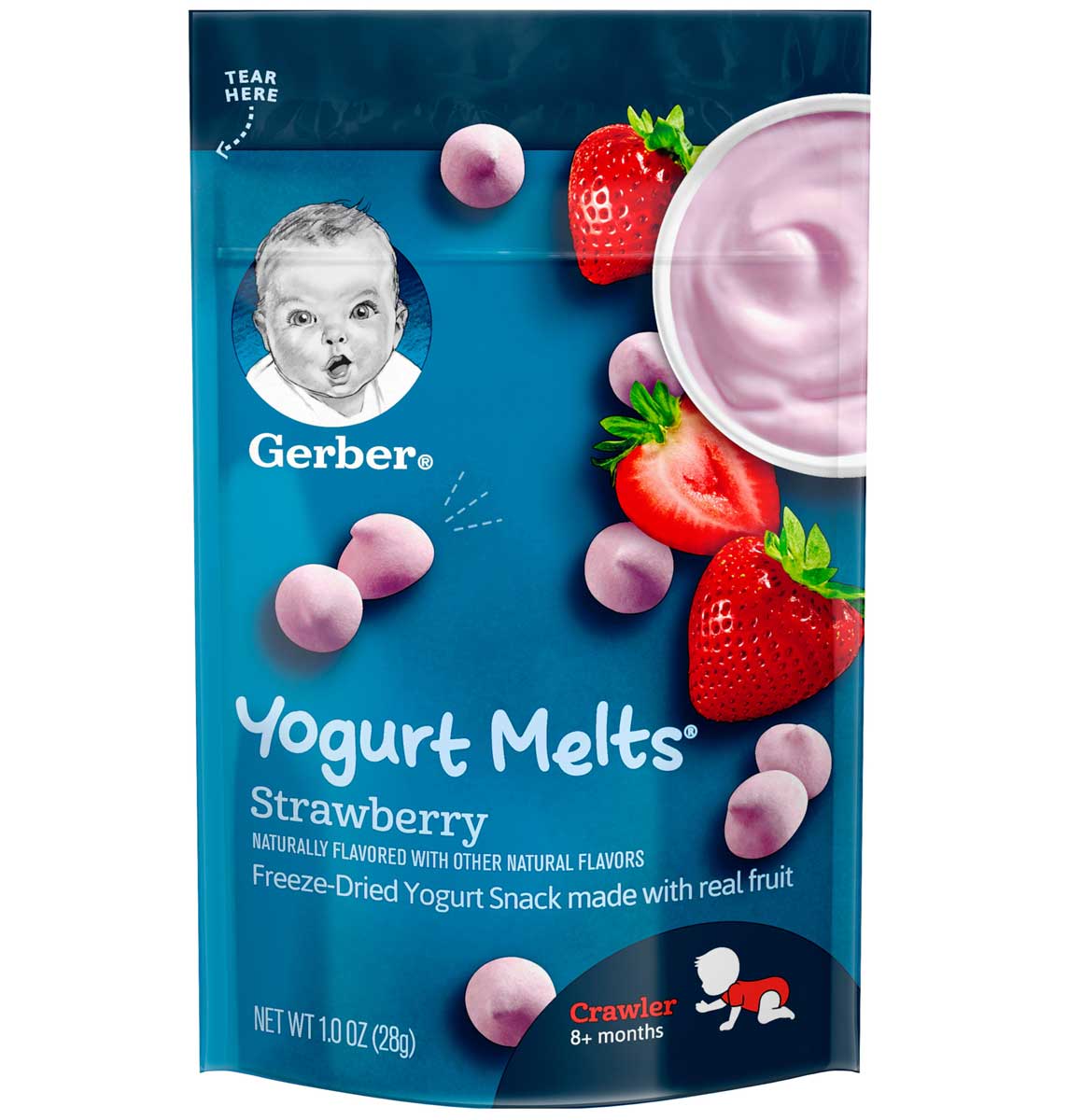 Gerber Yogurt Melts, Strawberry, 1 OZ