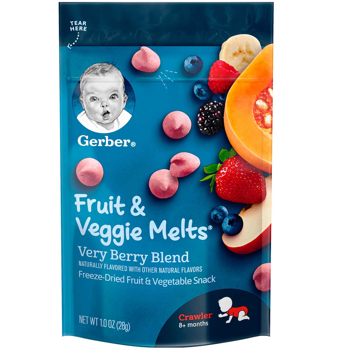 Gerber Fruit & Veggie Melts, Very Berry Blend, 1 OZ