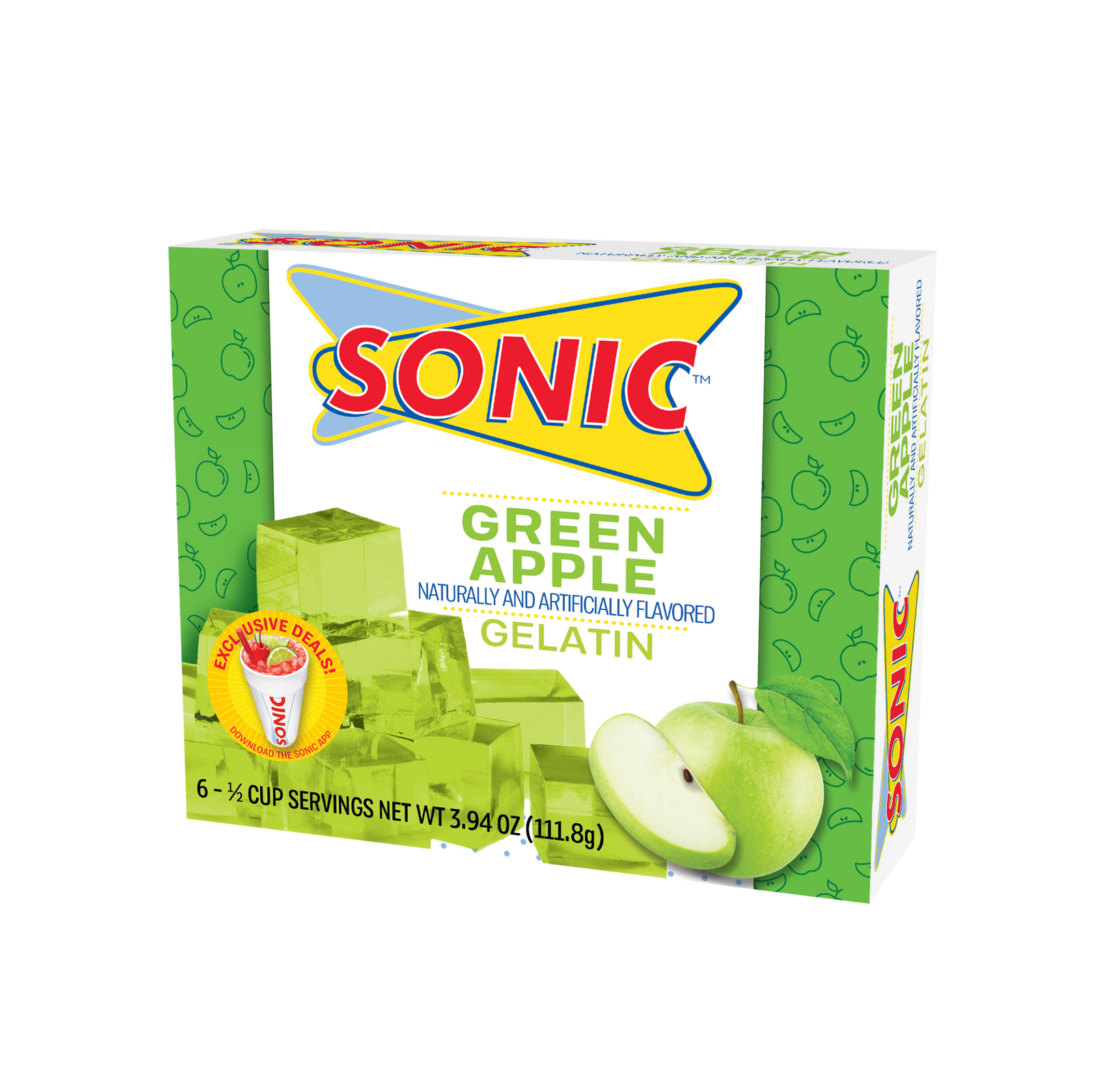 Sonic Gelatin, Green Apple, 3.94 OZ
