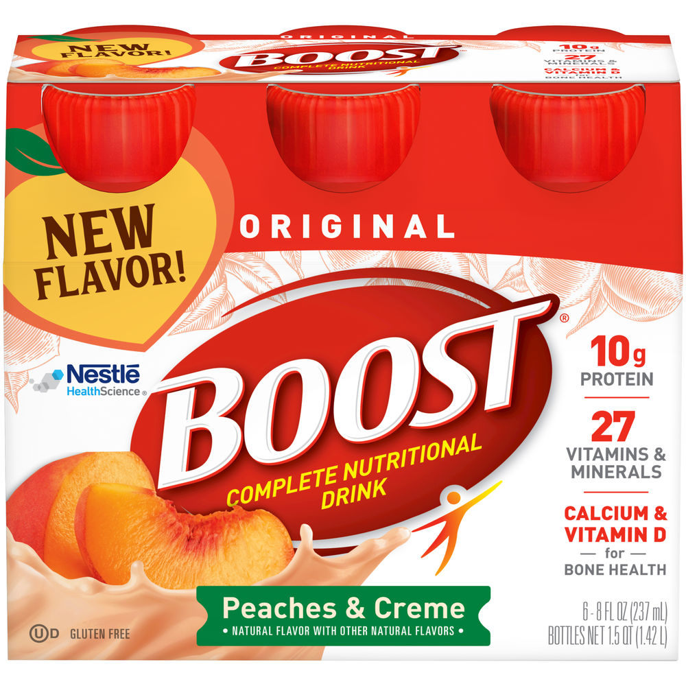 Boost Original Complete Nutritional Drink, Peaches & Creme, 8 oz, 6 CT