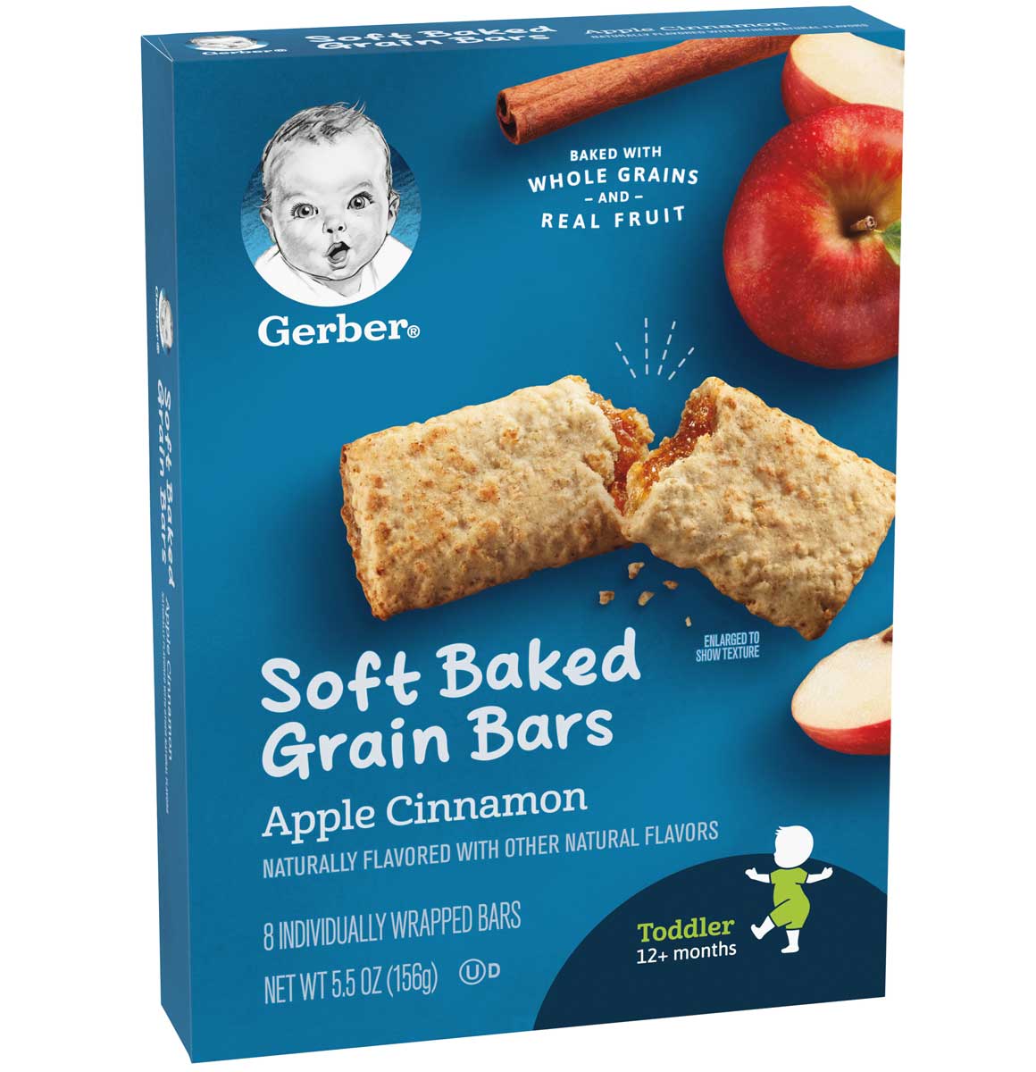 Gerber Fruit & Cereal Bars, Apple Cinnamon, 5.5 OZ